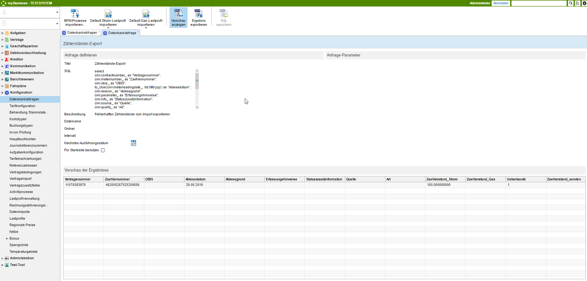 Zählerstände | Produktdokumentation