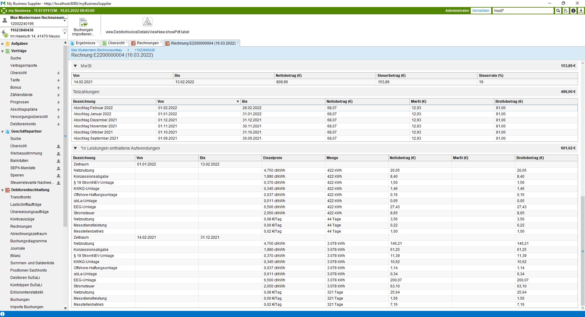 Debitorenbuchhaltung | Produktdokumentation